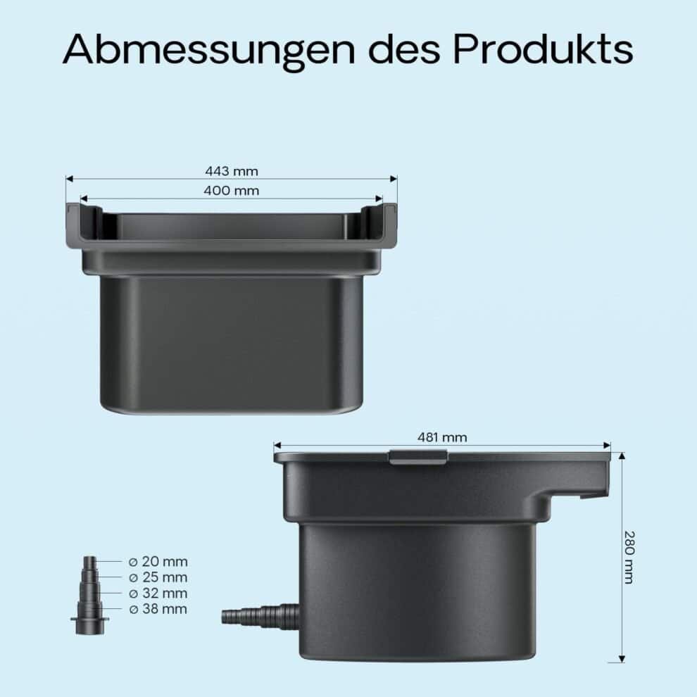 Sun Sun CWF-400 Waterfall Spillway with Filter, 14000 l/h Flow, 400 mm ...
